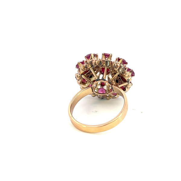 Previously Loved - Antique Ruby Cluster Ring - Dana Dow Jewellers
